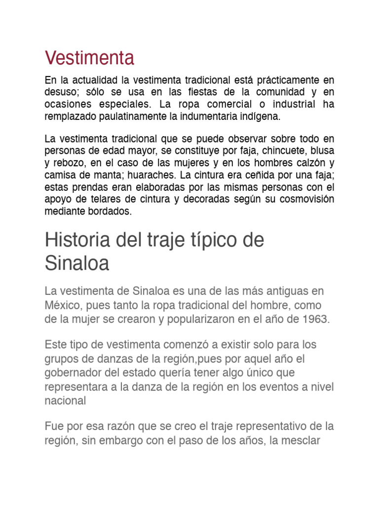 Vestimenta de sinaloa | PDF | Ropa | Blusa