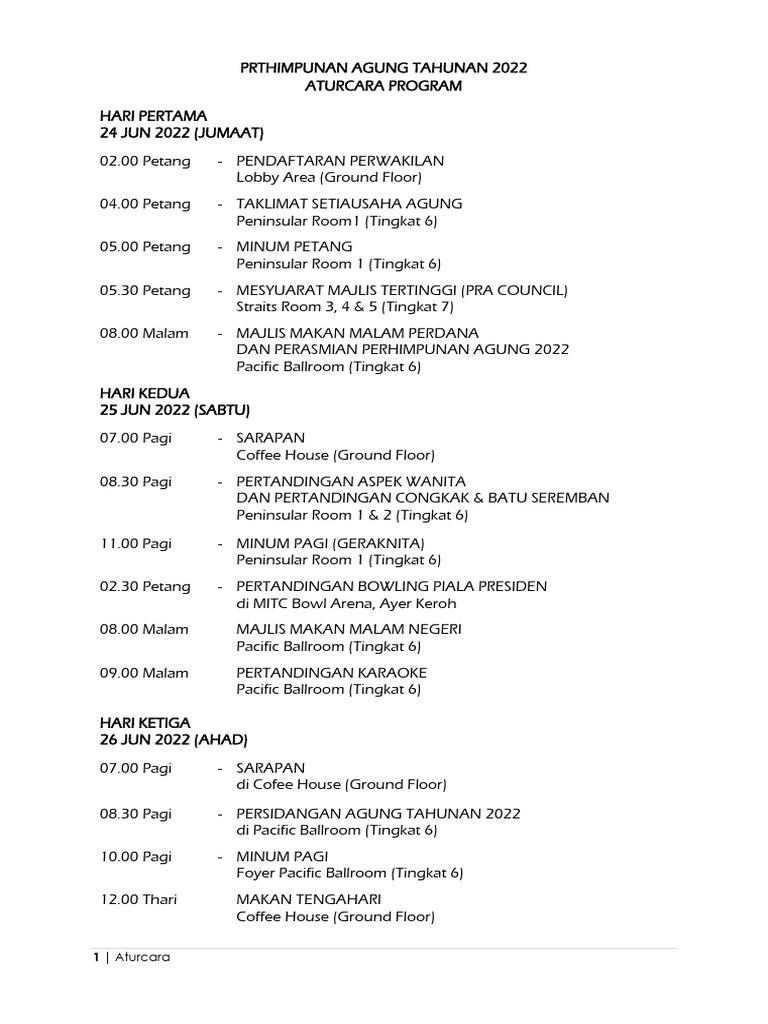 A4 Aturcara Program - 2 | PDF