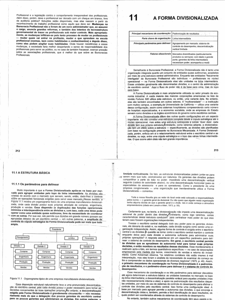 CAP. 11 - Criando Organizações Eficazes (Henry Mintzberg) | PDF CAP. 11 - Criando Organizações Eficazes (Henry Mintzberg) | PDF