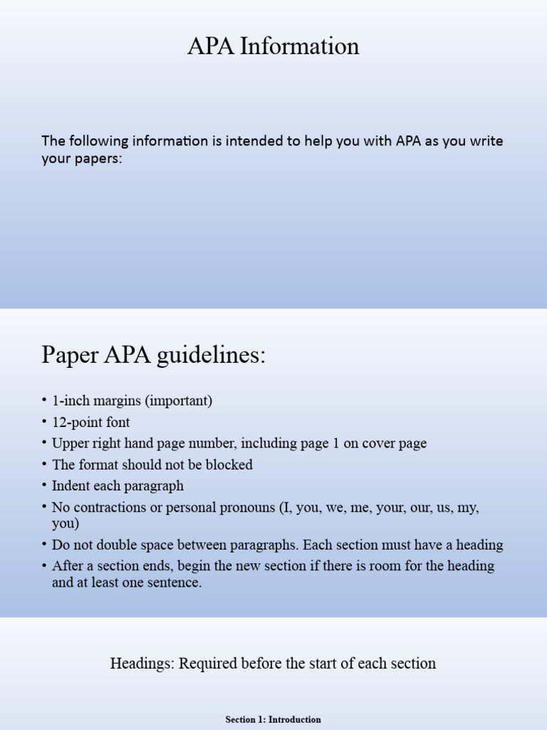 Important APA Information | PDF | Apa Style