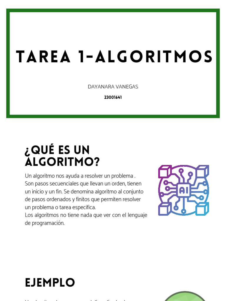 Vanegas. Tarea 1 Algoritmos | PDF | Algoritmos | Programación de computadoras