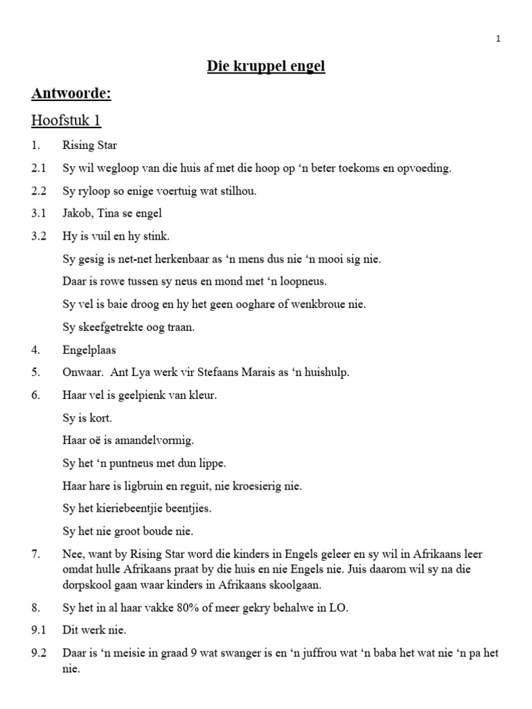 Die Kruppel Engel Antwoorde | PDF