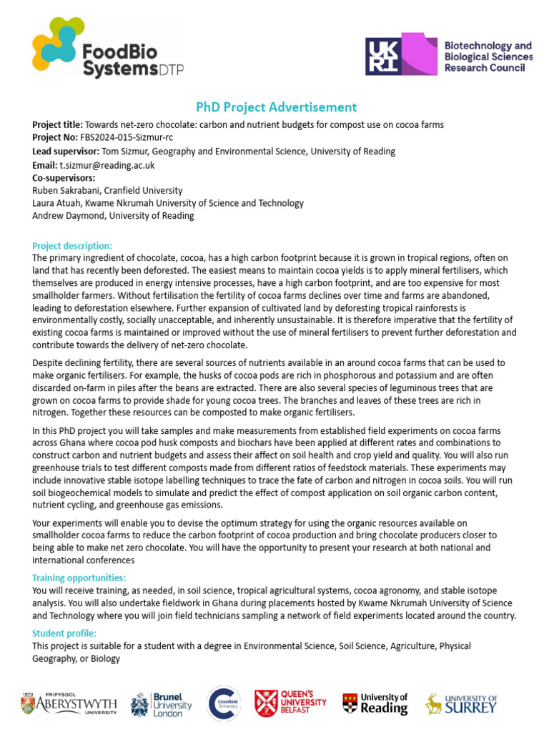 FBS2024 015 Sizmur Rc AD | PDF | Cocoa Bean | Fertilizer