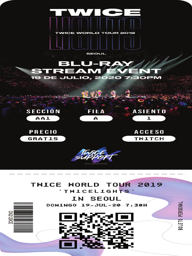 TWICE Support MX STREAM EVENT - Boleto Conmemorativo | PDF
