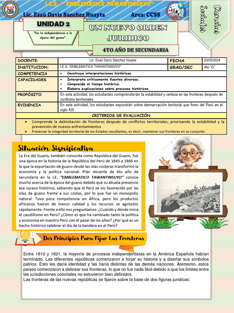 FICHA DE ACTIVIDAD CCSS 4°- SEMANA 11 | PDF | Perú | América del Sur