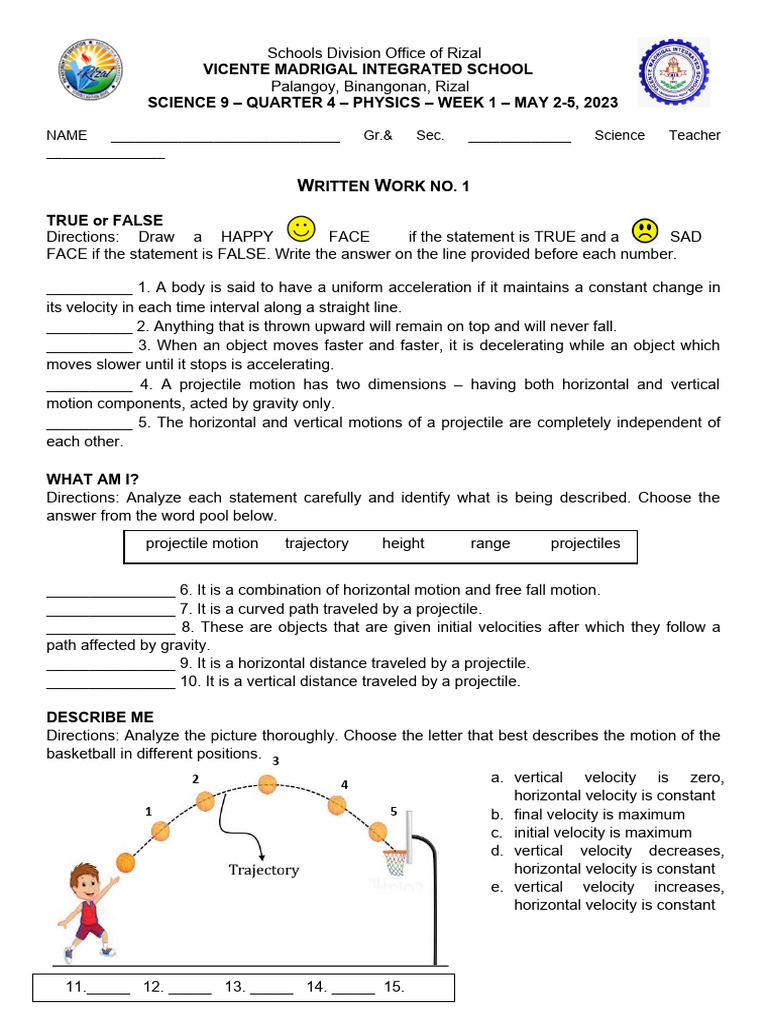 Science 9 Physics Worksheets: Quarter 4 | PDF | Internal Combustion ...