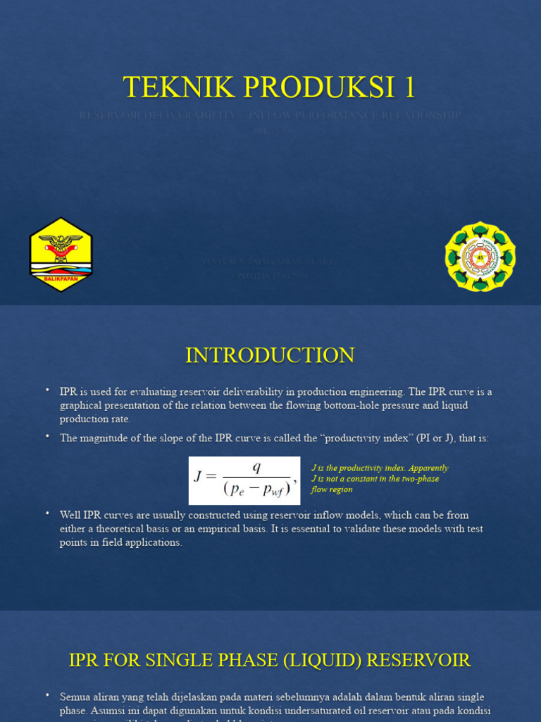 Teknik Produksi I - 4 (IPR 1, 2, Partial) | PDF | Applied And Interdisciplinary Physics ...
