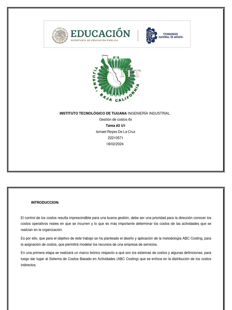 Ismael Reyes de La Cruz-U1-Tarea 2 | PDF | Costo | Toma de decisiones