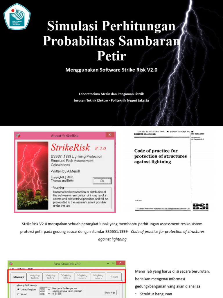 Perhitungan Risiko Petir dengan StrikeRisk V2.0 | PDF