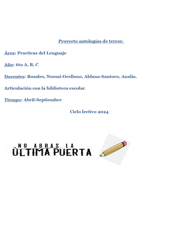 Análisis de "No abras la última puerta" | PDF | Fantasía | Narración