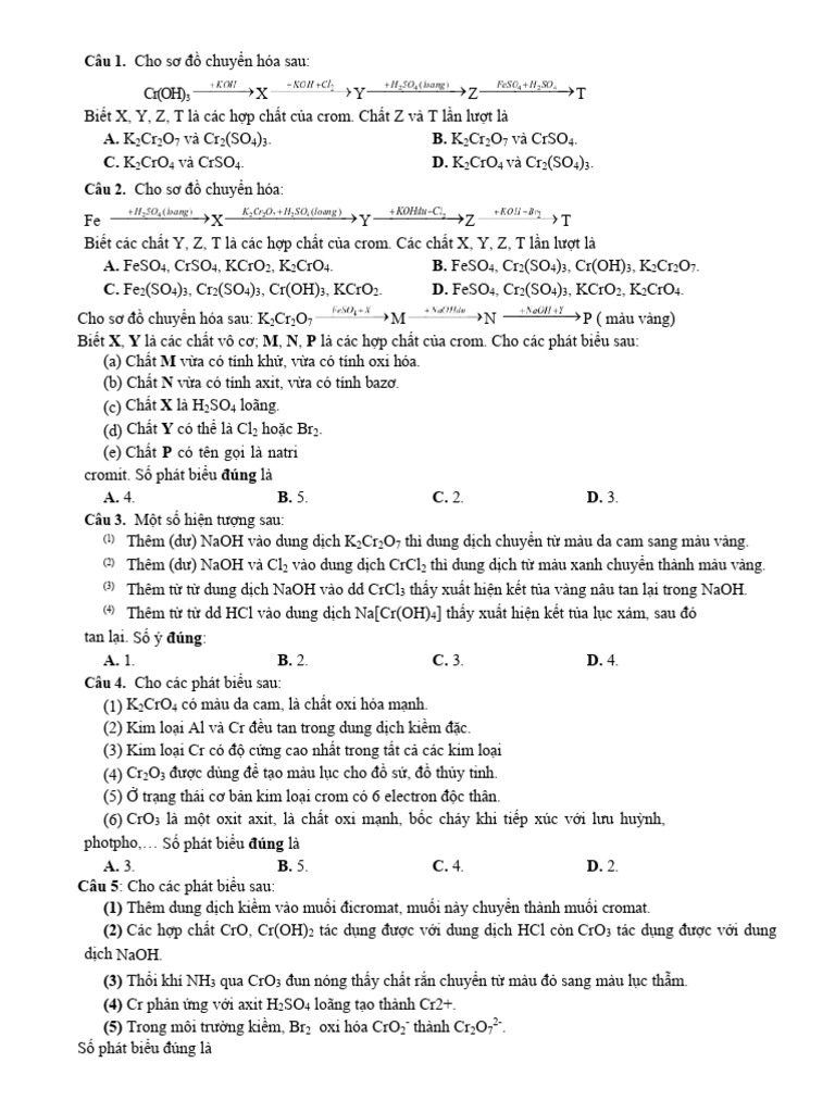 Bài tập hóa HKII lớp 12 | PDF