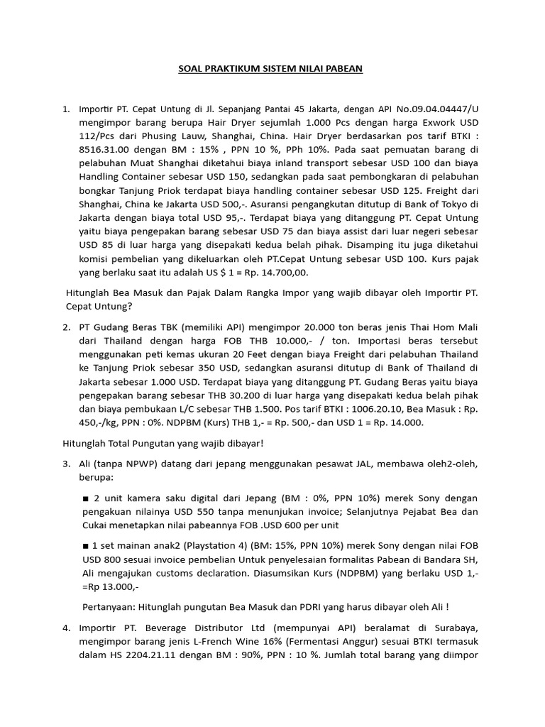 Sistem Nilai Pabean | PDF