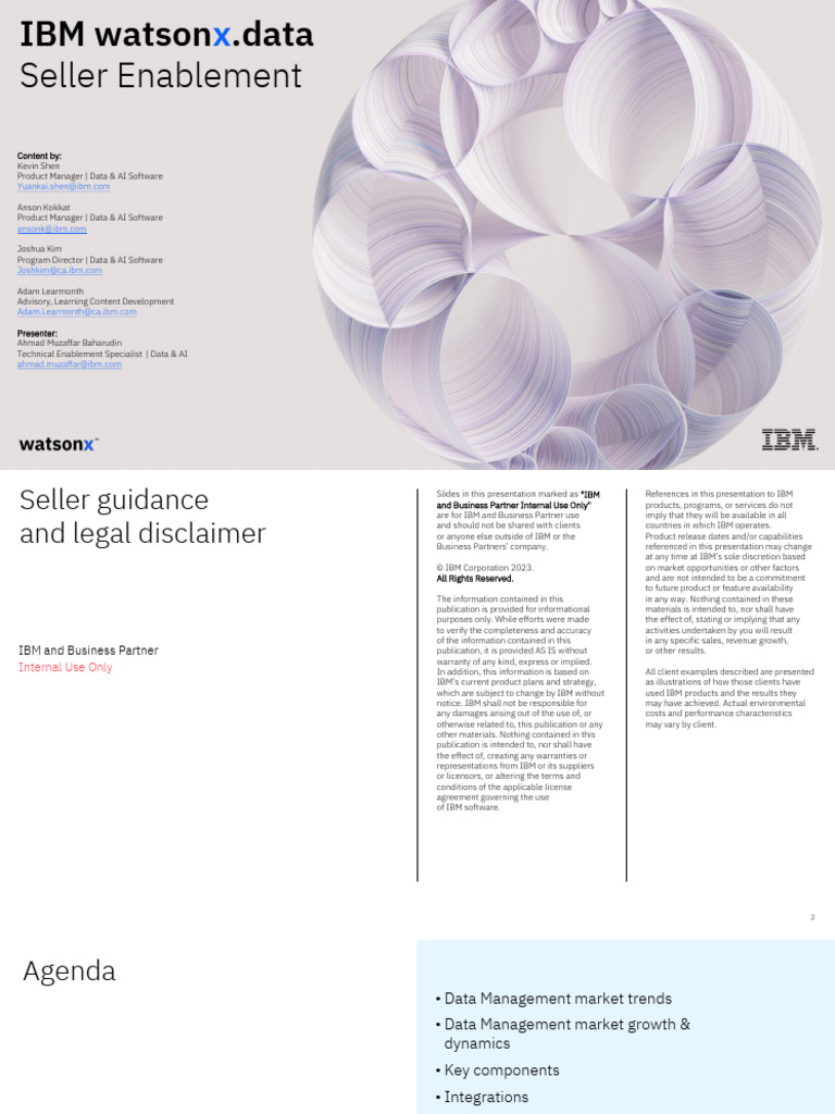 04 - IBM Watsonx - Data Seller Enablement | PDF | Cloud Computing ...