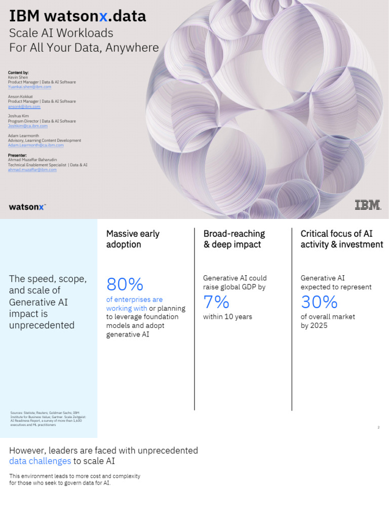 03 - IBM Watsonx - Data Introduction For Clients | PDF | Cloud Computing | Artificial Intelligence