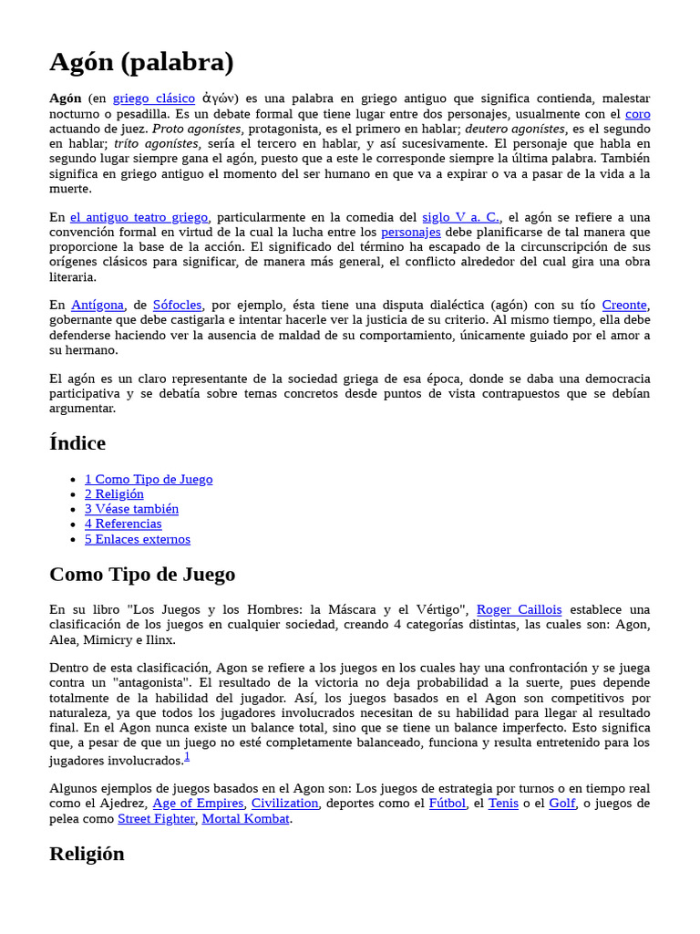 Agón_(palabra) | PDF