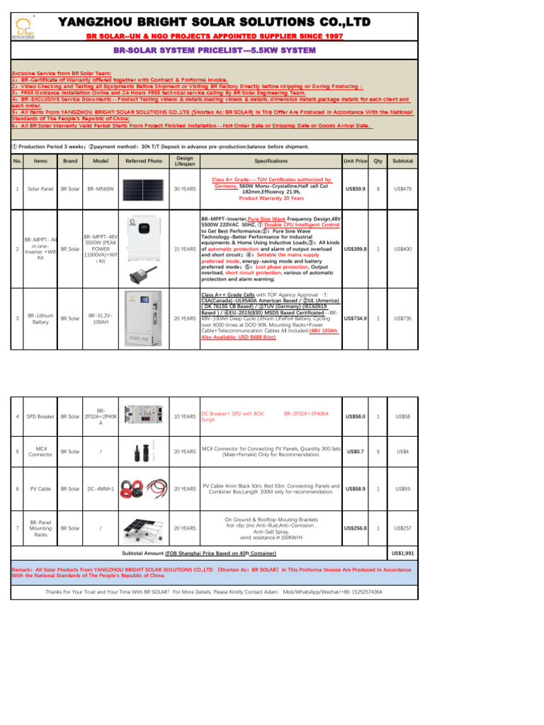 ④ BR-Lithium 5.5KW-MPPT Technology Solar Hybrid System-Package | PDF | Solar Power ...