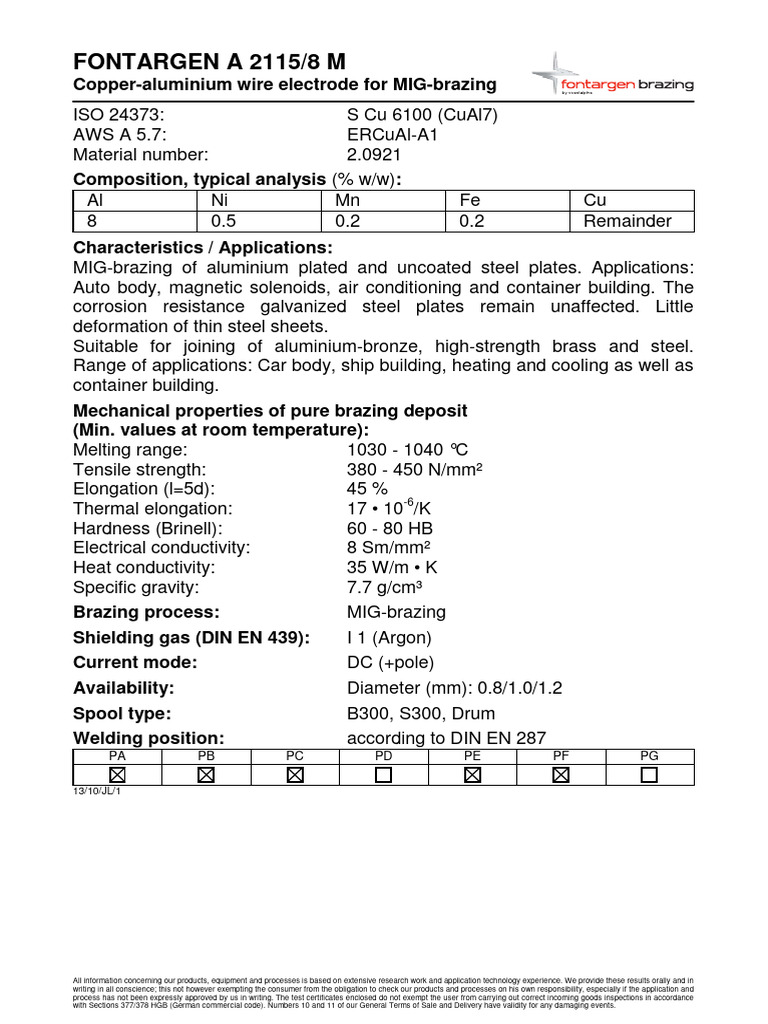 Fontargen A 2115/8 M: Papbpcpdpepfpg | PDF | Steel | Welding