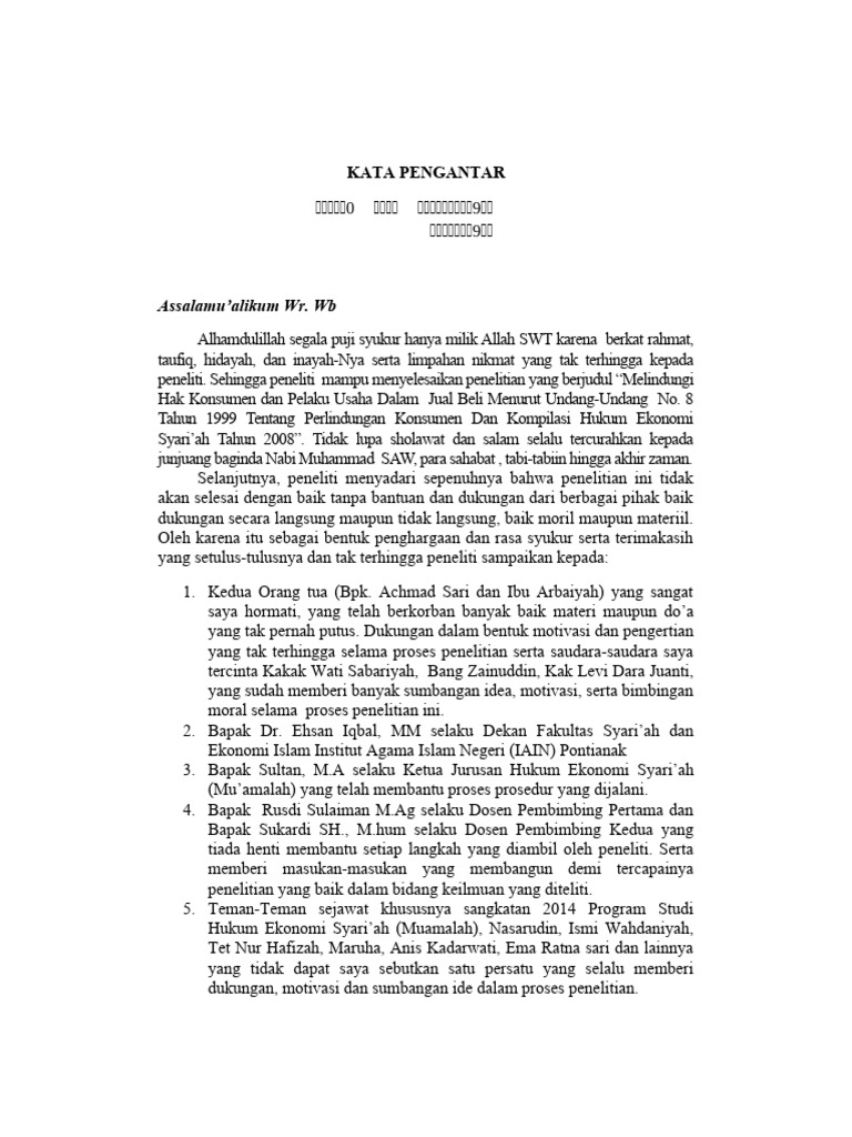 Kata Pengantar Skripsi | PDF