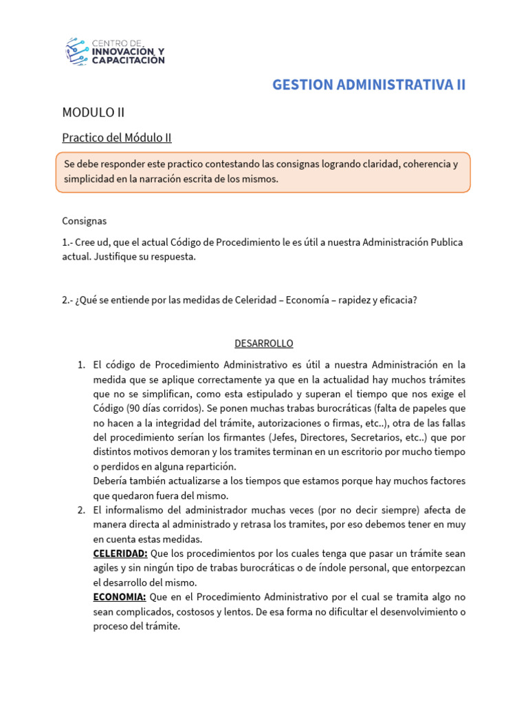 Practico Modulo Ii Gestion Administrativa Ii 2022 | PDF