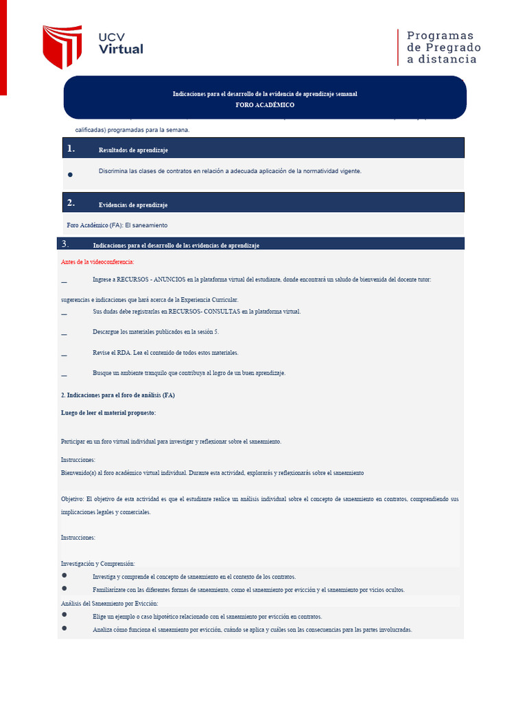 Indicaciones para El Desarrollo FA - S5 | PDF | Aprendizaje | Modificación de comportamiento