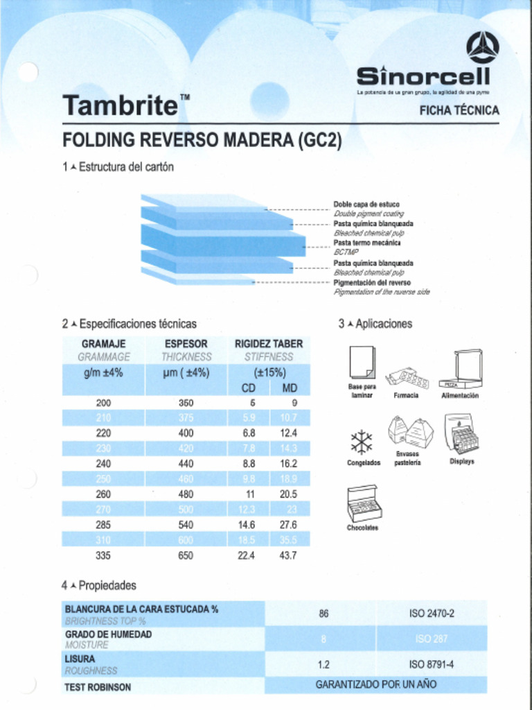 FIBRA VIRGEN GC2 TAMBRITE Sinorcell | PDF