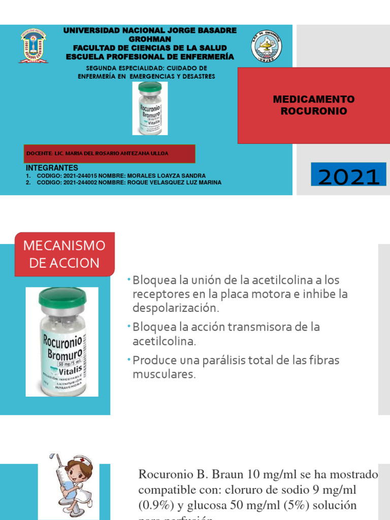 Med. Rocuronio (Luz Marina Roque y Sandra Morales) | PDF | Medicina ...