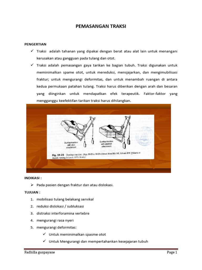 Pemasangan dan Jenis Traksi Tulang | PDF