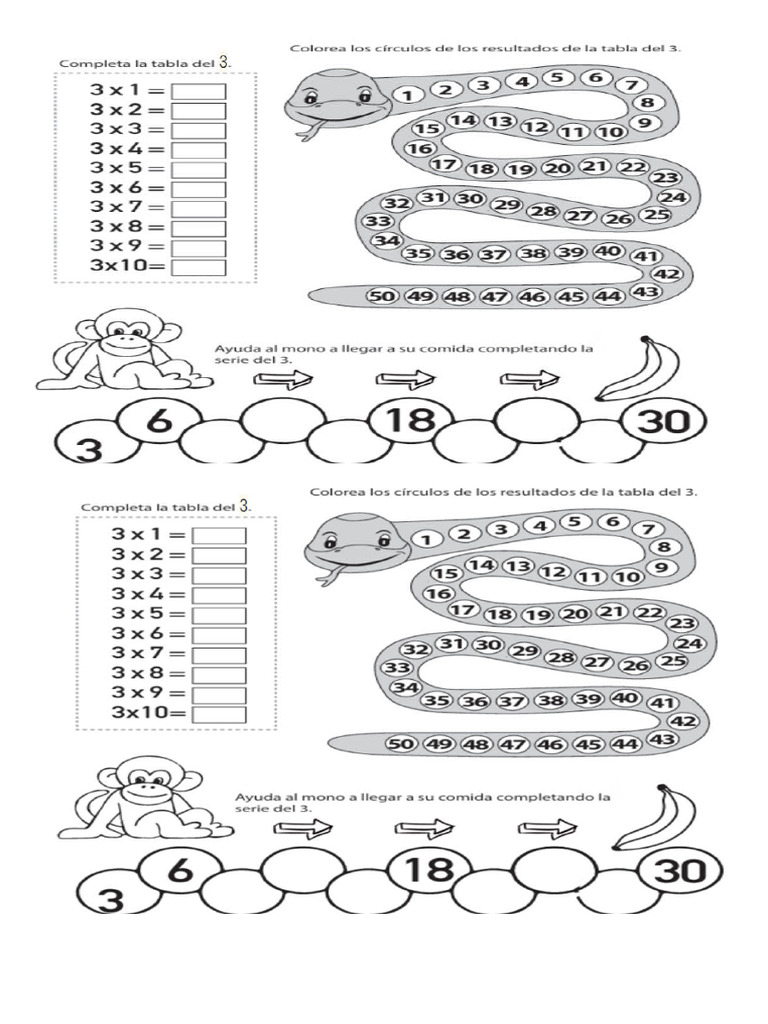 tabla del 3 | PDF