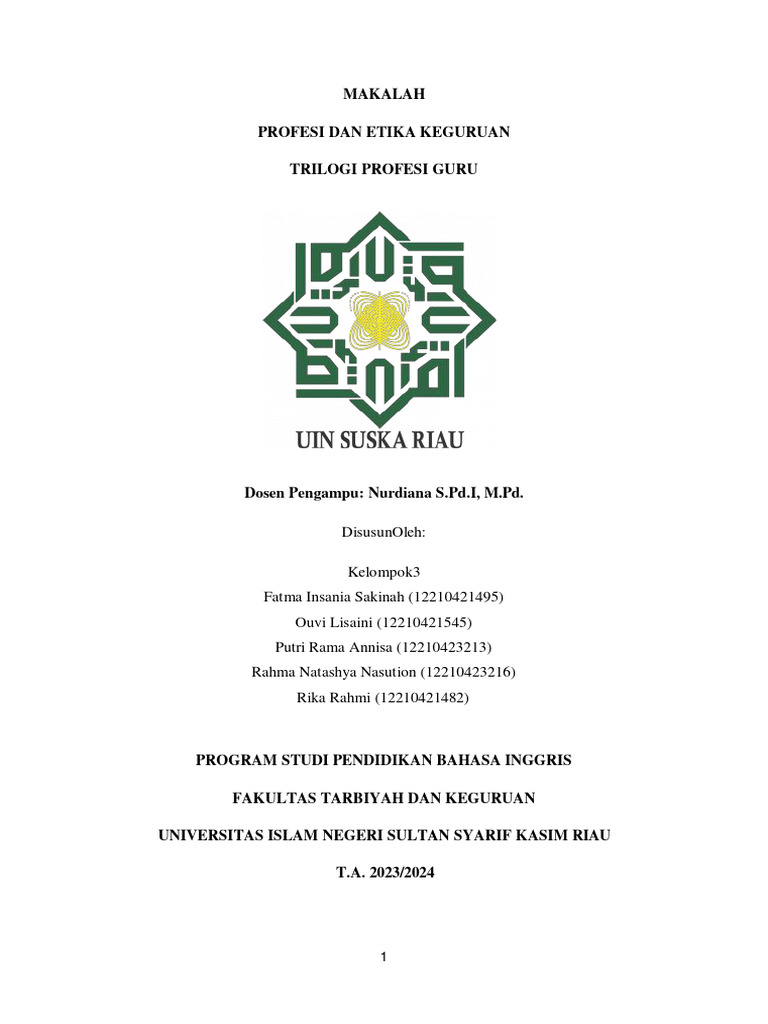 Trilogi Profesi Guru dalam Pendidikan | PDF | Karier & Perkembangan