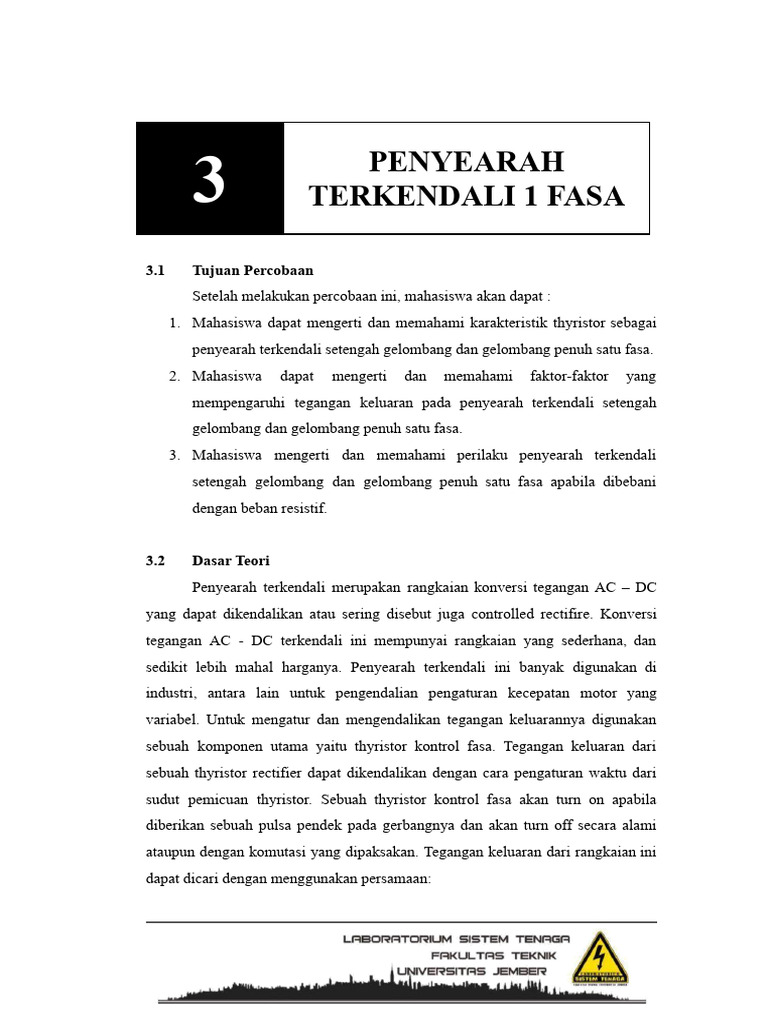BPP Bab 3 Penyearah Terkendali | PDF