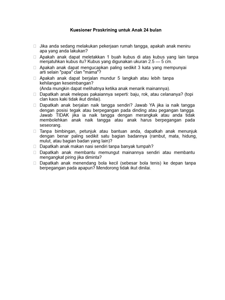 Contoh KPSP | PDF