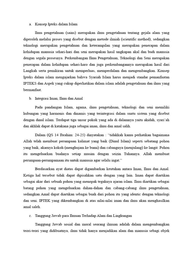 Konsep Ipteks Dalam Islam | PDF