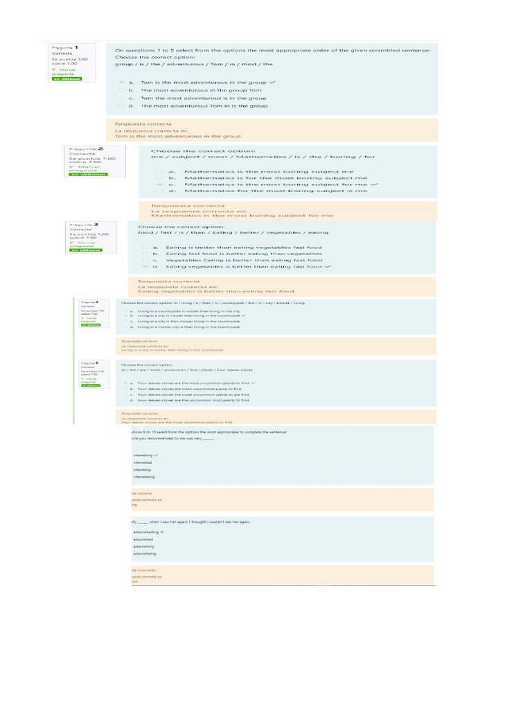 Cuestionario Inglés. GA2-240202501-AA2-EV01 | PDF