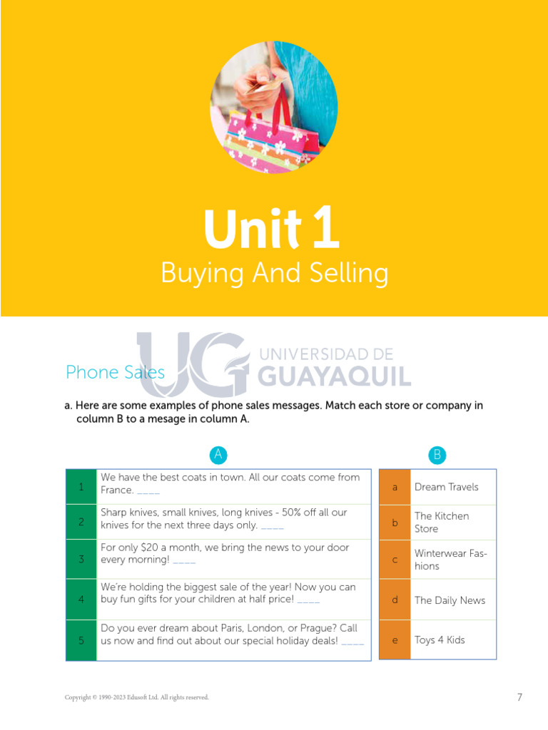 Buying and Selling Worksheet | PDF