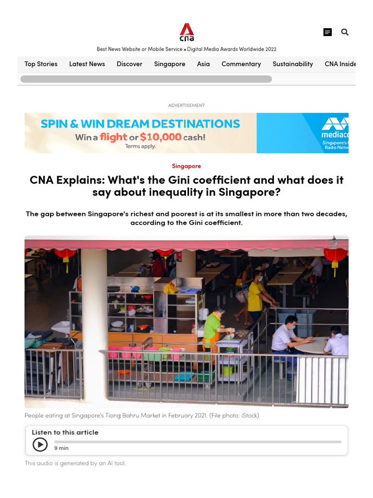 CNA Explains - What's The Gini Coefficient and What Does It Say About Inequality in Singapore ...