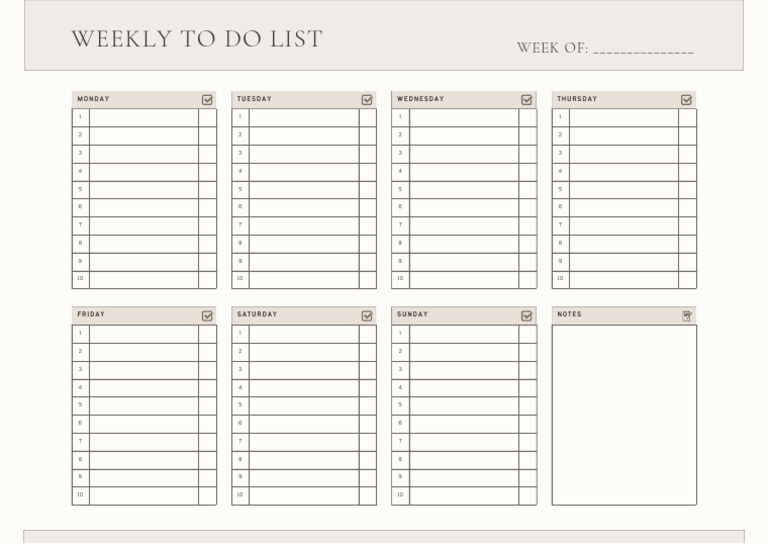 Weekly To Do List Landscape Planner | PDF