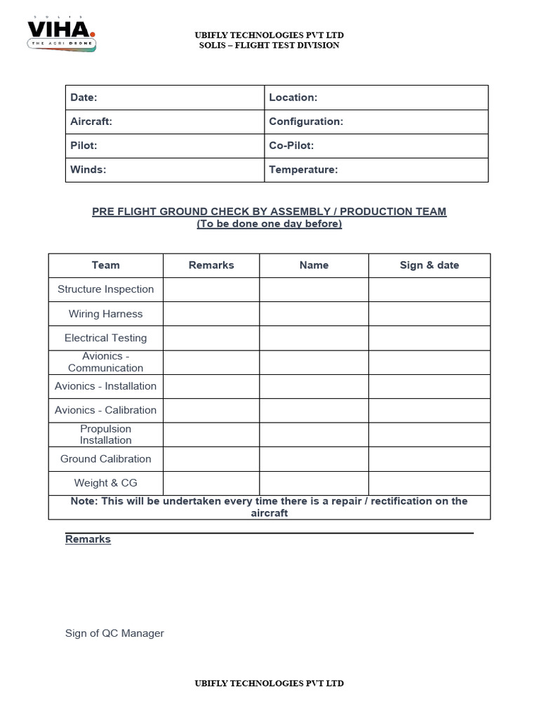 Flight Test Plan Viha | Download Free PDF | Unmanned Aerial Vehicle ...