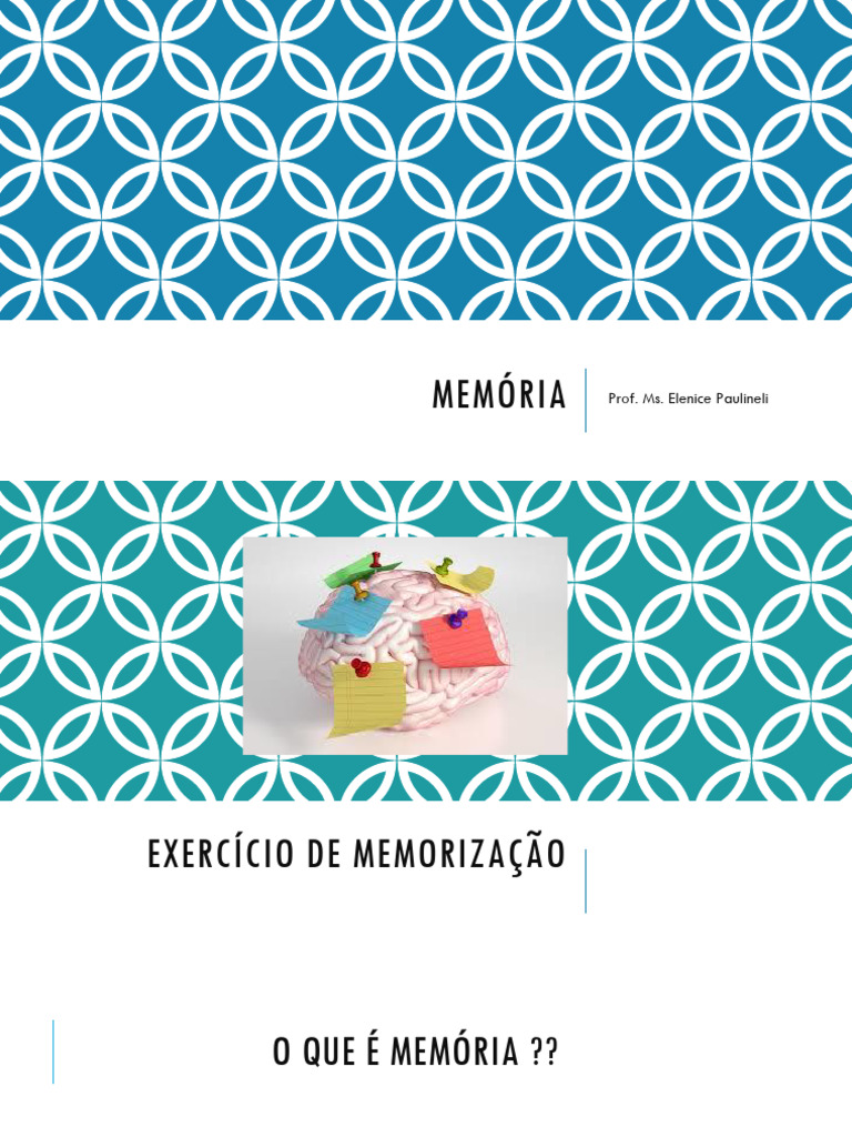 Aula 6 Memória Pdf Memória Memória De Trabalho