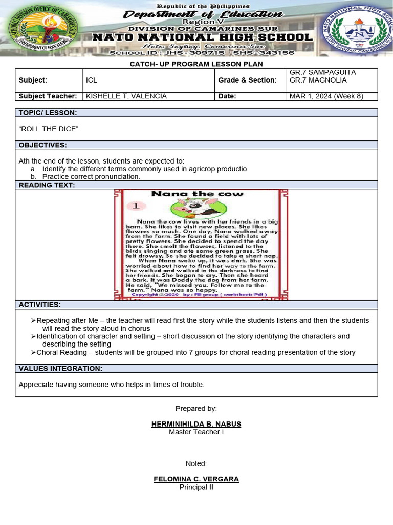 Grade 7 Catch-Up Program Lesson Plans | PDF | Cognition | Human ...