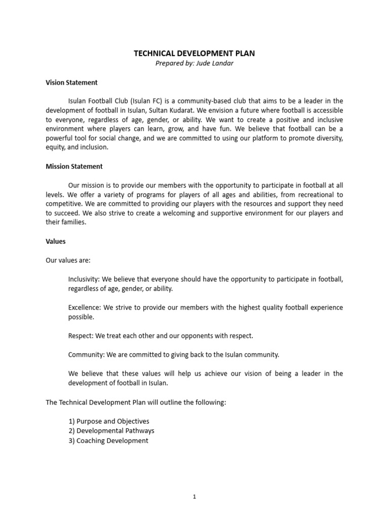 Technical Development Plan - Draft | PDF | First Aid