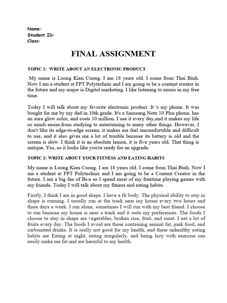 Final Assignment-Luong Kien Cuong-PH49121-ENT1226.173 | PDF | Clothing