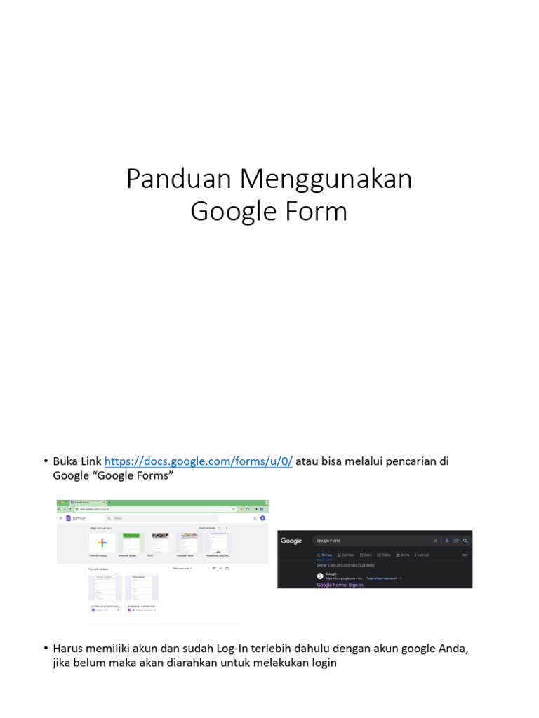 Panduan Lengkap Google Form | PDF