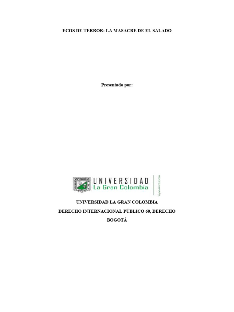 Masacre de El Salado | PDF | Ley humanitaria internacional | Violación