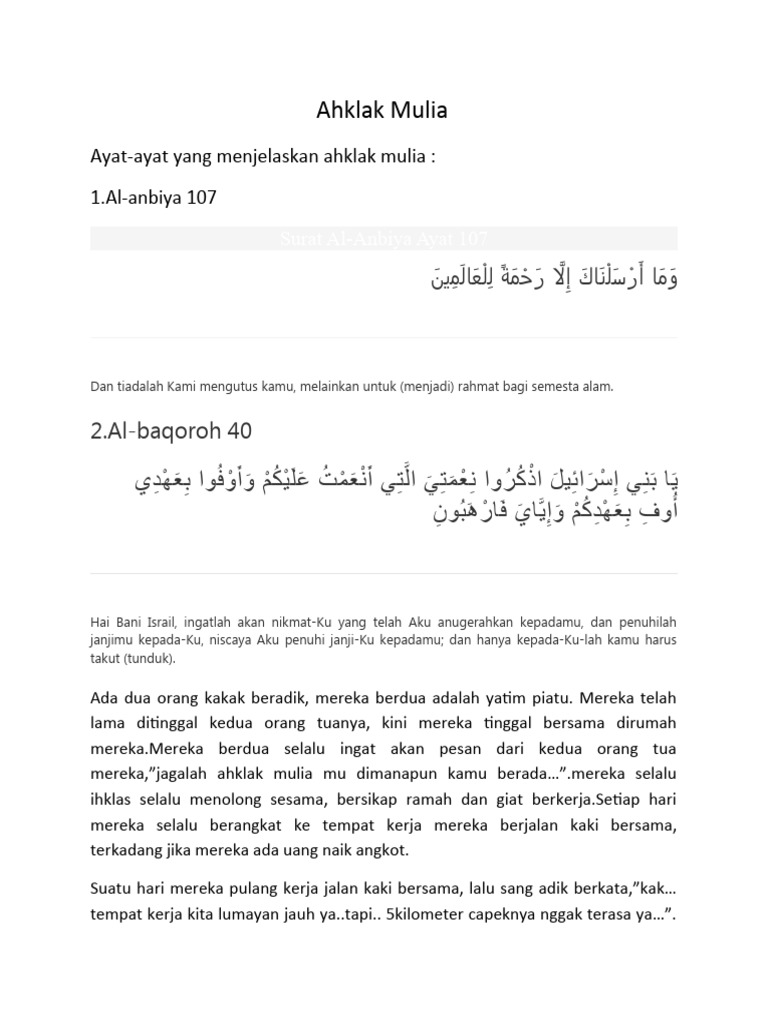Ahklak Mulia | PDF