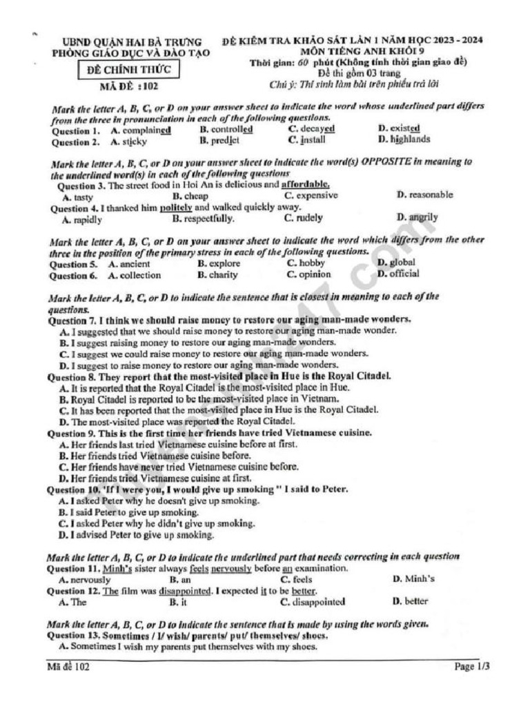 Khảo Sát 20232024 HBT | PDF