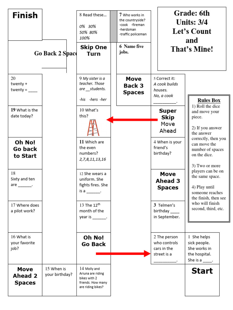 English VI - Unit 4 Game | PDF | Emergency Services