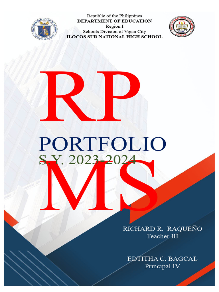 RPMS Eportfolio Template Richard Raqueno 2023 2024 | PDF | Learning ...