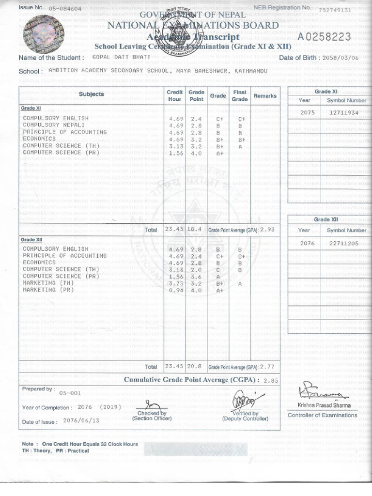 Marksheet PDF | PDF