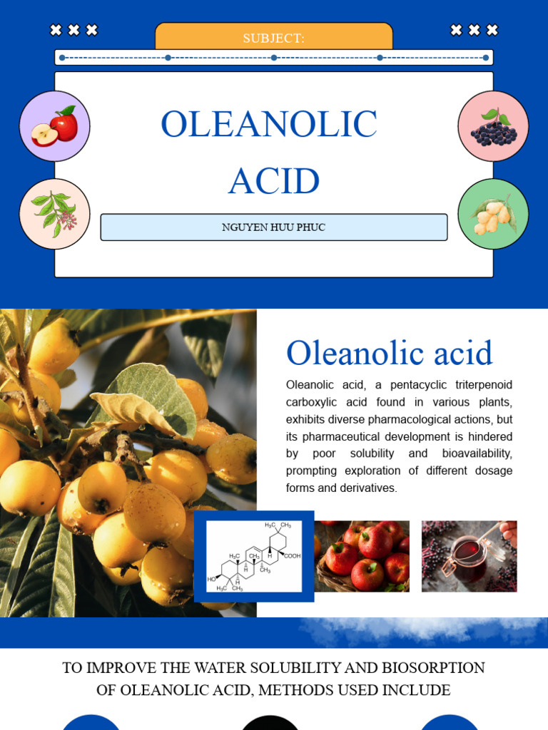 Topic Oleanolic Acid | PDF | Acid | Solubility