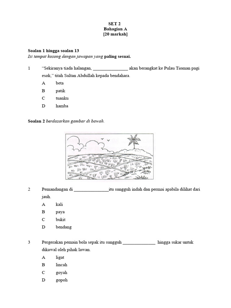 Modul BM Kefahaman Set 2 2018 | PDF